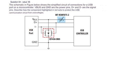 Solved Question 04 Value 05 The Schematic In Figure Below