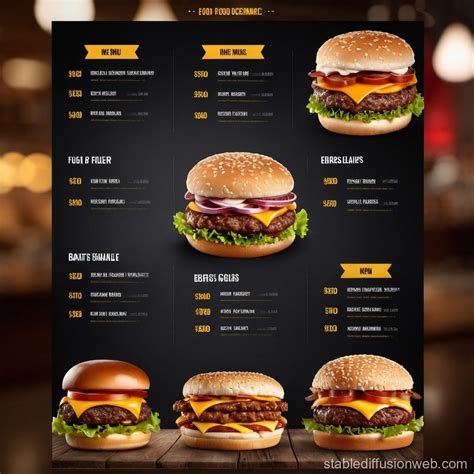 Fast Food E Commerce Website Menu Item Layout Stable Diffusion Online