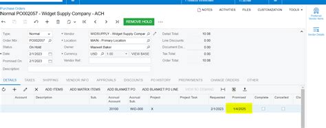 Import Scenario To Edit Promised Date On Purchase Order Line Detail Community
