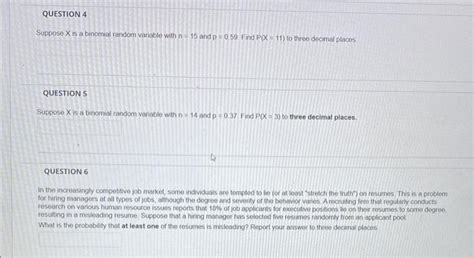 Solved Suppose X Is A Binomial Random Variable With N15 And