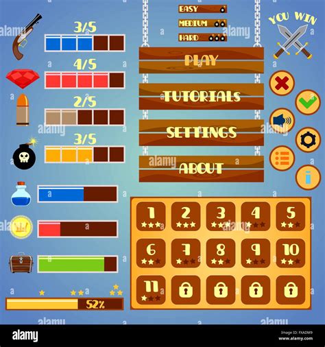 Game Interface Design Stock Vector Image Art Alamy