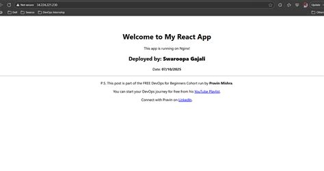 🚀 Deploying A React App On Ubuntu Vm Using Nginx By Swaroopa Gajali Oct 2025 Medium