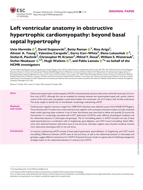 Pdf Left Ventricular Anatomy In Obstructive Hypertrophic