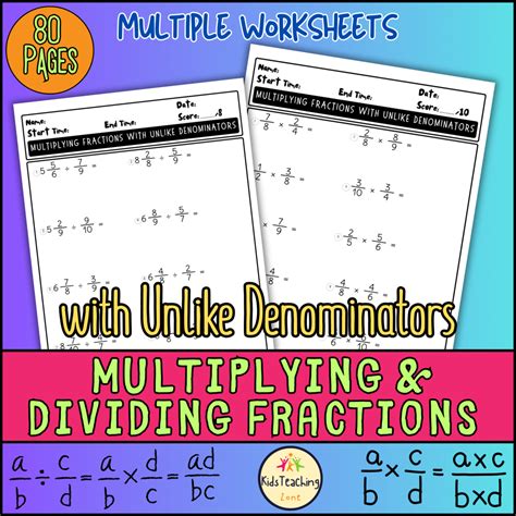Adding Subtracting Multiplying And Dividing Fractions Bundle Worksheets Made By Teachers