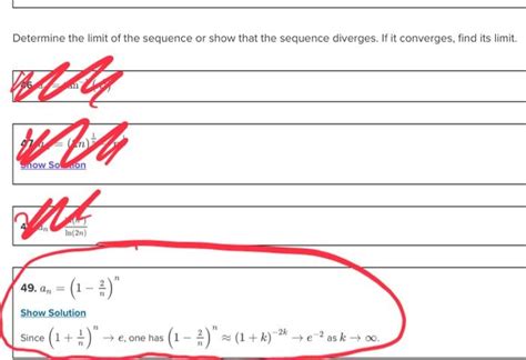 Solved Find The Limit Of Each Of The Following Sequences