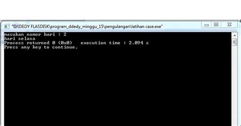 Contoh Program Switch Case Pada C Nayahcawa