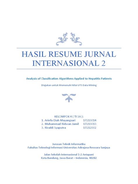 Data Mining Uts Kelompok 4 Ti 3 A Resume Jurnal Internasional 2