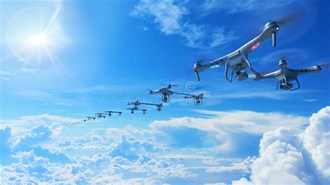 a group of unmanned aerial vehicles is carrying out a complex