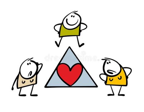 Love Triangle Two Women And A Man Vector Illustration Of The Relationship Between People Wife