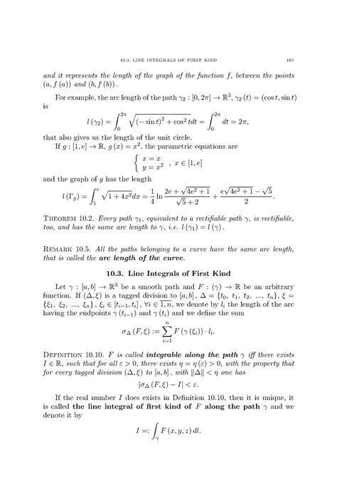 Line Integrals Of First Kind Double Integrals LINE INTEGRALS OF