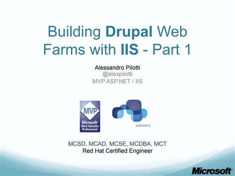 Building Drupal Web Farms With Iis Part 1 Ppt