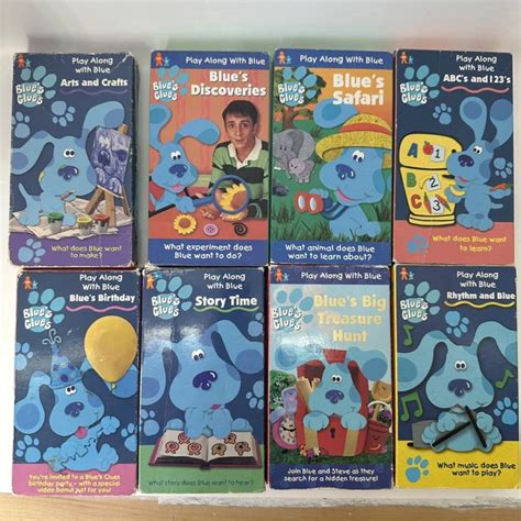 Blues Clues Vhs Lot Of 8 Vintage Orange Tapes Nick Jr Nickelodeon Play