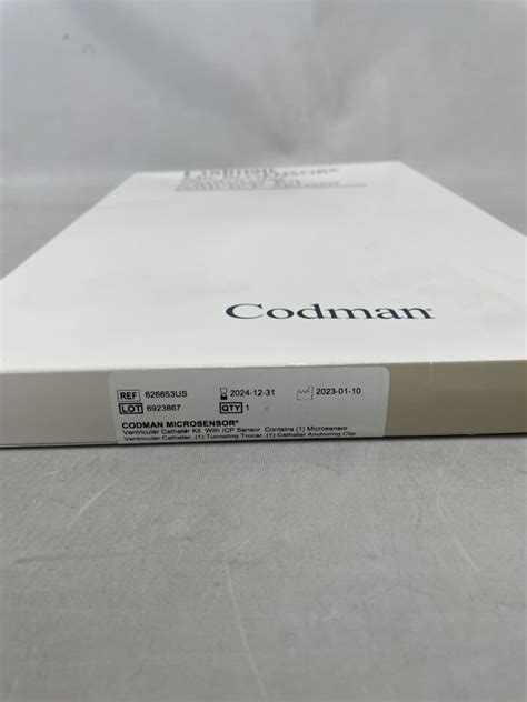 Nuevo Integra 626653us Codman Microsensor Ventricular Catheter Kit With