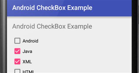 Android Checkbox Example