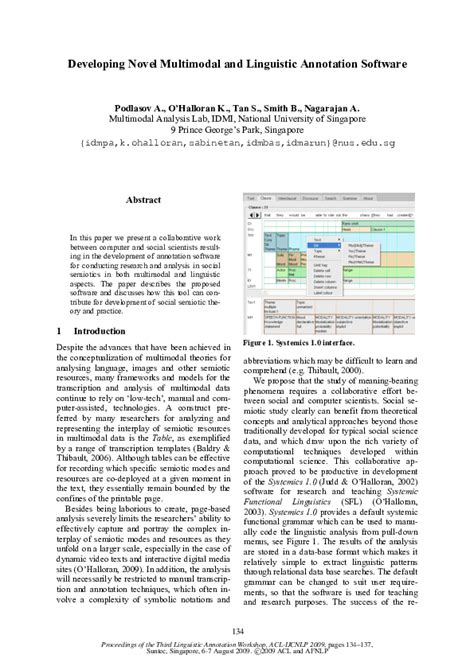 Pdf Developing Novel Multimodal And Linguistic Annotation Software