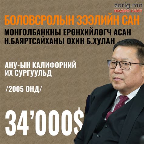 Zarig Mn Монголбанкны Ерөнхийлөгч асан Н Баяртсайханы охин Б Хулан 34 мянган ам доллар буюу