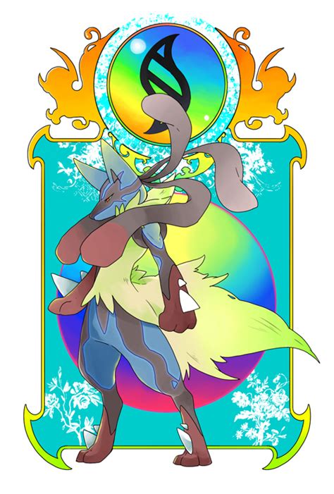 Ayumu3 Lucario Mega Lucario Nintendo Pokemon Black Hair Furry