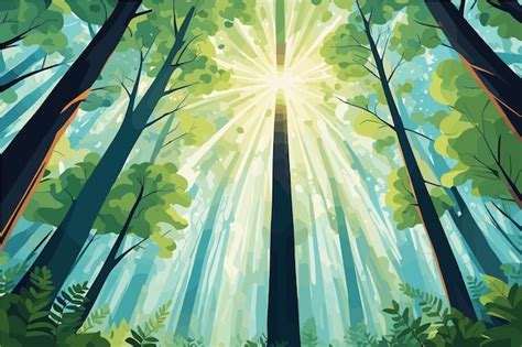 Sunlight Through Forest Trees Vectors Illustrations For Free Download Freepik