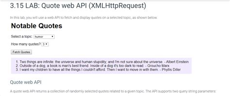 Solved 315 Lab Quote Web Api Xmlrequest In This Lab