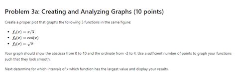 solved problem 3a creating and analyzing graphs 10 points