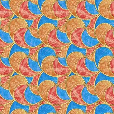 Tracery Seamless Pattern Circle Segment Mosaic Illustration In