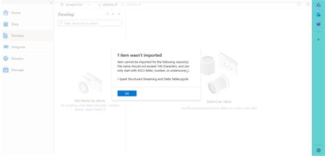Error When Importing A Ipynb File Within Open Synapse Studio Microsoft Qanda