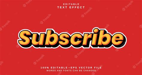 Premium Vector Editable Text Style Effect Subscribe Text Style Theme