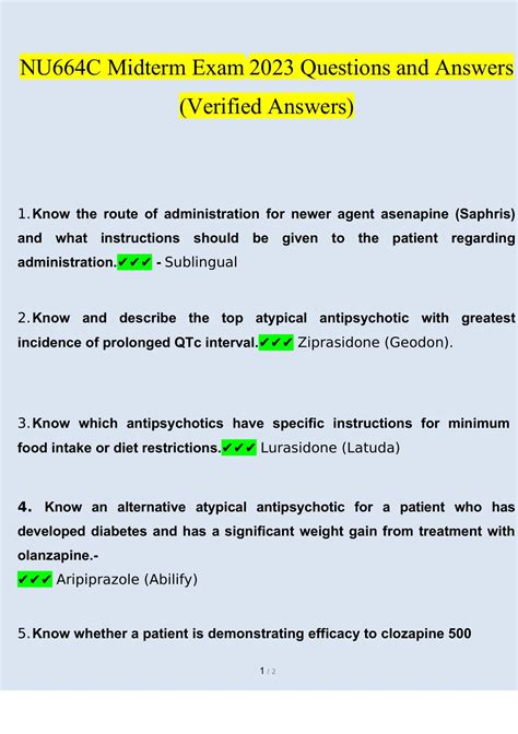 NU664C Final Exam Midterm Exam 2023 Questions And Answers Verified Answers Stuvia US