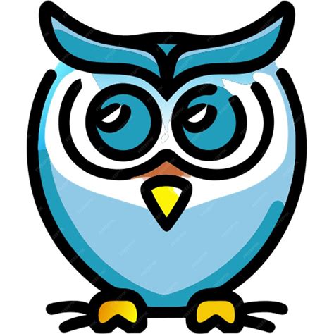 Premium Vector Cute Owl Icon Doodle Offset Fill