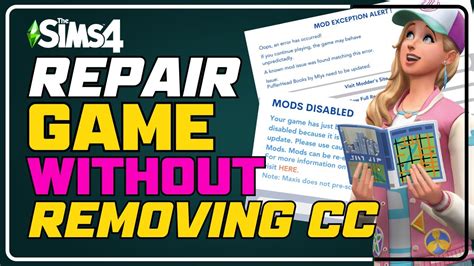 how to repair sims 4 game mods cc without removing your cc how to