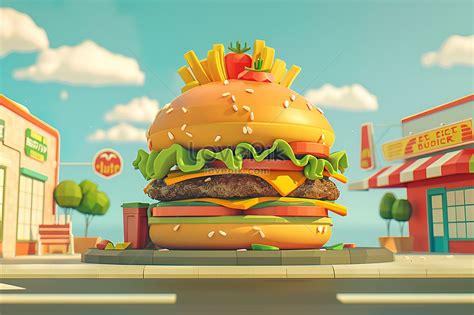 만화 햄버거 디자인 일러스트 무료 다운로드 Lovepik