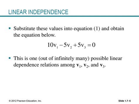 Linear Independence Definition An Indexed Set Of Vectors {v1 … Vp} In Is Said To Be Linearly