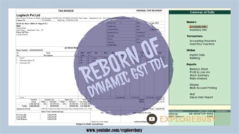 Reborn Of Dynamic Gst Invoice Explore Busy Tally Tdl Youtube