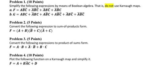 solved problem 1 10 points simplify the following