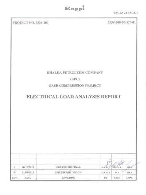 6 4 4 1 Electrical Load Analysis Report Pdf Machines Electricity