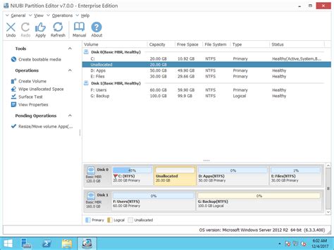 Moveaddmerge Unallocated Space In Windows Server 2012 R2