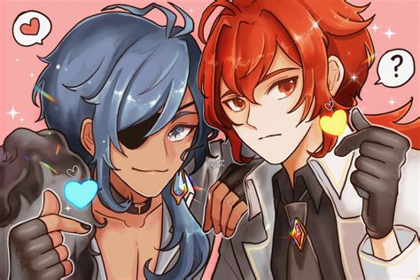 Diluc And Kaeya Genshin Impact Drawn By Xindi Danbooru