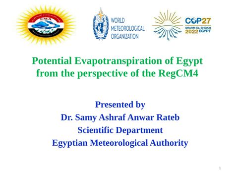 Pdf Cop27 Projecting The Potential Evapotranspiration Of Egypt Using A High Resolution