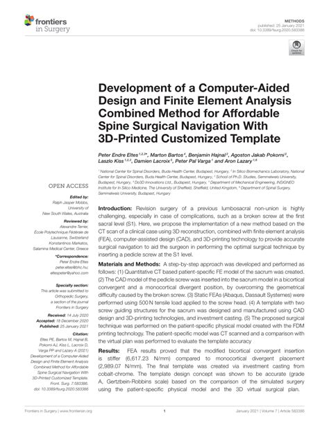 Pdf Development Of A Computer Aided Design And Finite Element