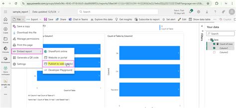 azure is there a way to create a shareable link for a power bi report using power bi rest apis