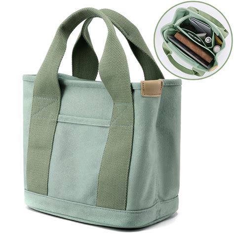 휴대용 캔버스 핸드백 지퍼가 달린 작은 가방 천 레이어 백 작은 숙녀 싱글 숄더 휴대폰 파우치 버킷 토트백 Aliexpress