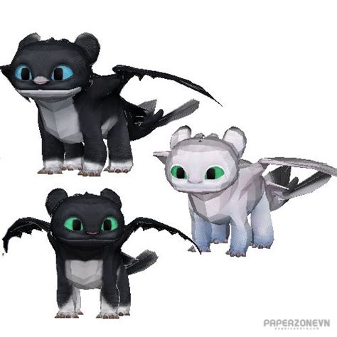 Four Different Types Of Toothless Dragon With Green Eyes