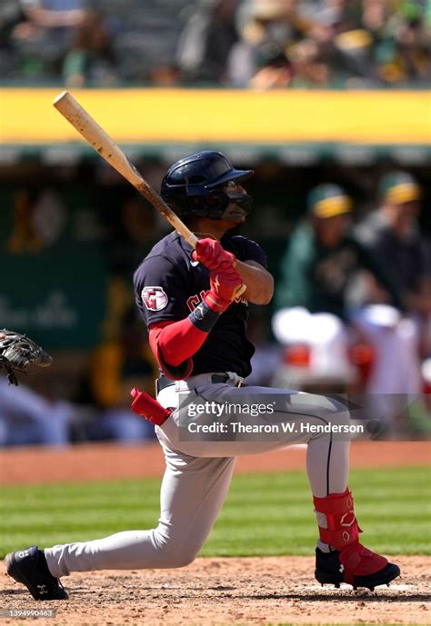Richie Palacios Of The Cleveland Guardians Hits A Two Run Rbi Double