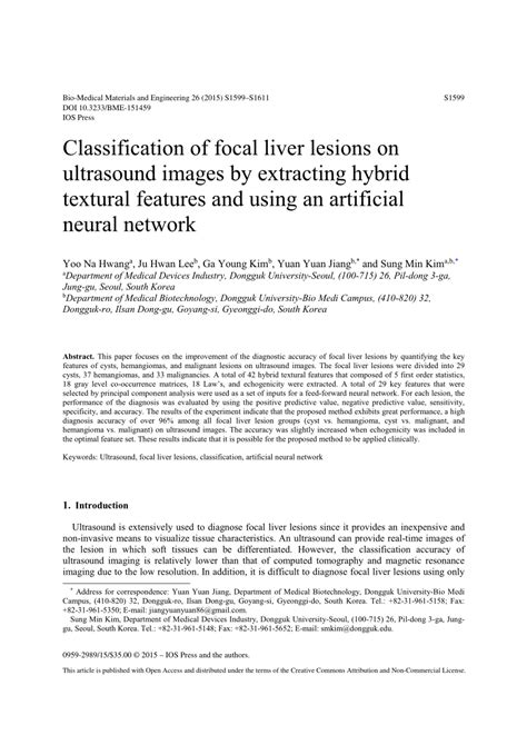 Pdf Classification Of Focal Liver Lesions On Ultrasound Images By Extracting Hybrid Textural