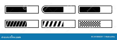 Progress Bar Icon Set Progress Bar Indicator Loading Status Icon