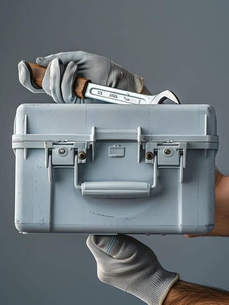Person Holding Wrench And Toolbox Efficient Automotive Service Concept Premium Ai Generated Image