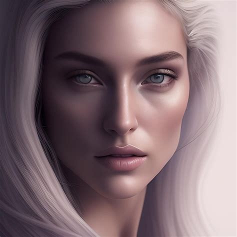 Premium Photo A Woman With White Hair And A Pale Skin And A Pale Pink
