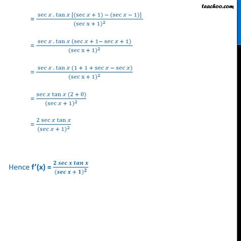 Misc Find Derivative Sec X Sec X CBSE Miscellaneou