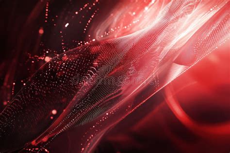 Abstract Red Soft Ambient Data Visualization With Realistic Rendering And Flowing Light Effects