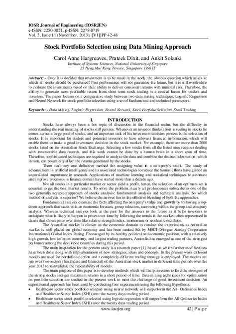 Pdf Stock Portfolio Selection Using Data Mining Approachpdf